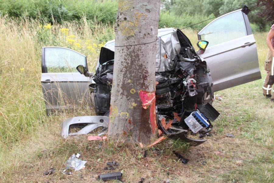 Bestuurster rijdt op Expresweg frontaal tegen boom en sterft ter plaatse - Nieuwe versie